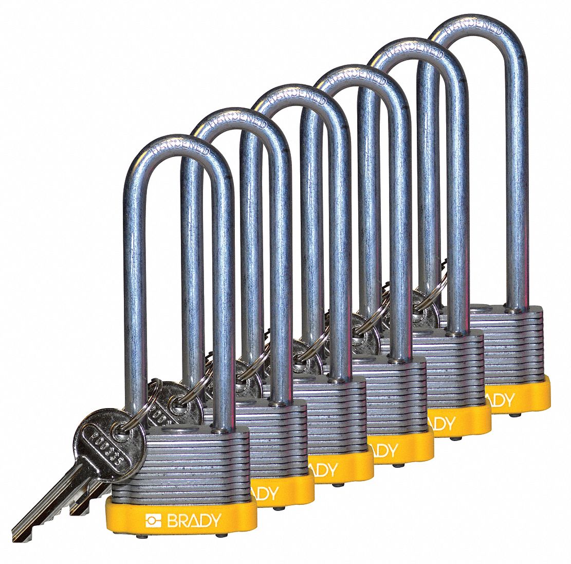BRADY, Keyed Different, Steel, Keyed Padlock - 39N339|123239 - Grainger