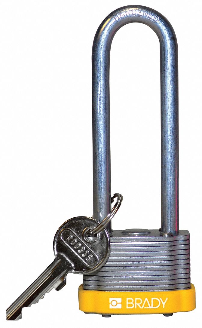 BRADY, Keyed Different, Steel, Keyed Padlock - 39N347|123247 - Grainger