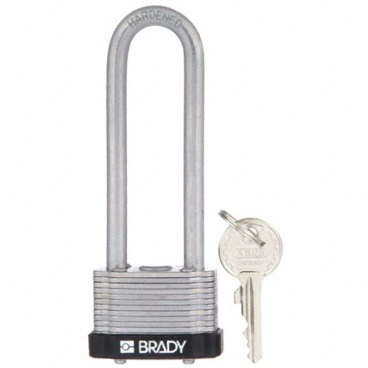 BRADY, Keyed Different, Steel, Keyed Padlock - 39N349|123249 - Grainger