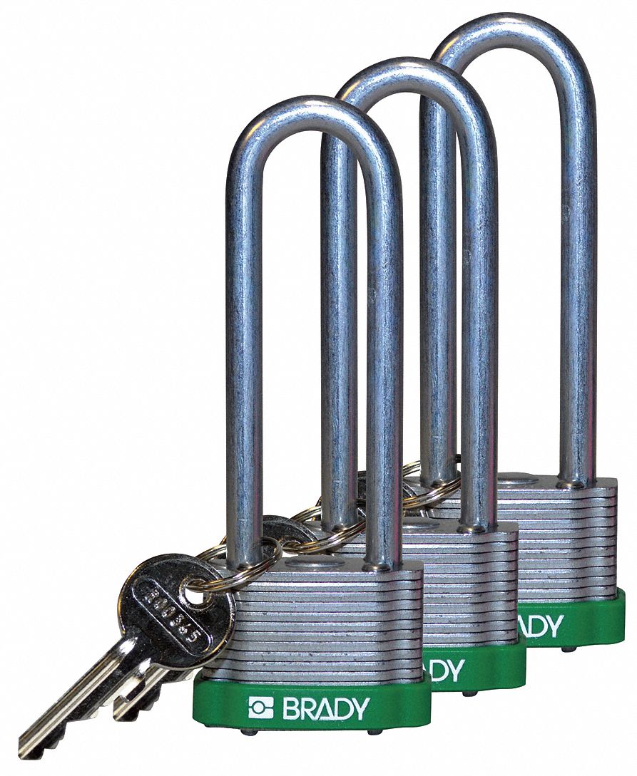 BRADY, Keyed Alike, Steel, Keyed Padlock - 39N356|123253 - Grainger