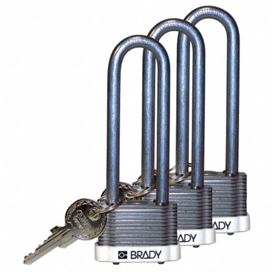 BRADY, Keyed Alike, Steel, Keyed Padlock - 39N360|123256 - Grainger
