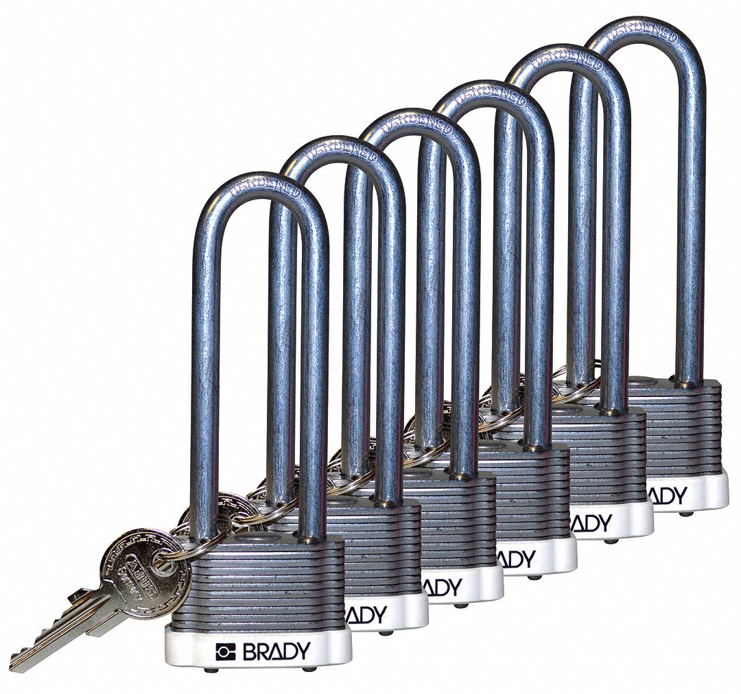 BRADY, Keyed Alike, Steel, Keyed Padlock - 39N368|123264 - Grainger