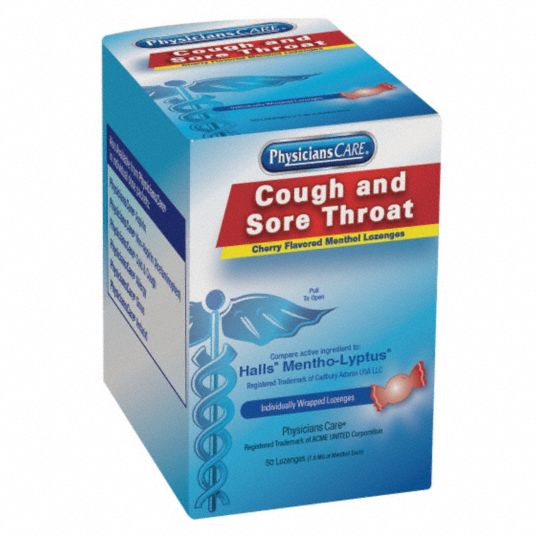 PHYSICIANSCARE Sore Throat Lozenges, Lozenge, 50 x 1, Regular Strength ...
