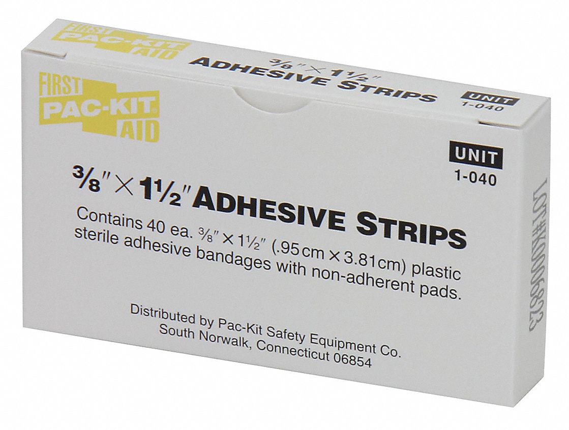 FIRST AID ONLY, Strip Bandages, 3/8 in Wd, Adhesive Bandage - 39N863|1 ...