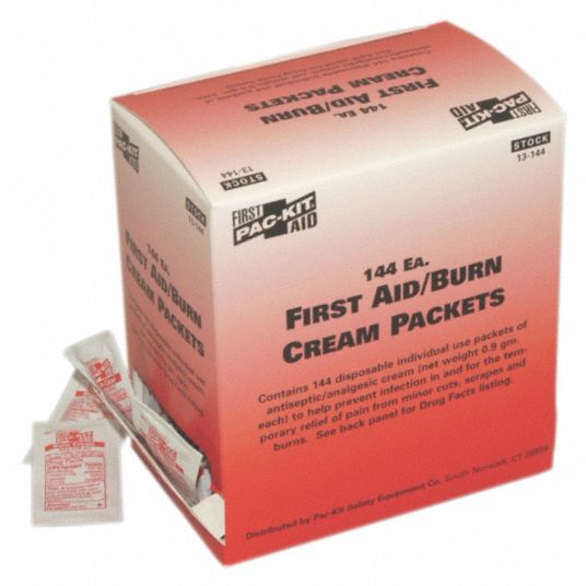 Burn Cream, Cream, Box, Wrapped Packets, 0.030 oz, 0.9g, PK 144 - Grainger
