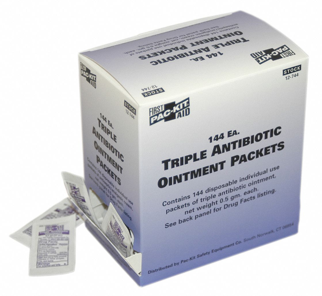 Antibiotics, Ointment, Box, Wrapped Packets, 0.020 oz, 0.5g, PK 144 ...