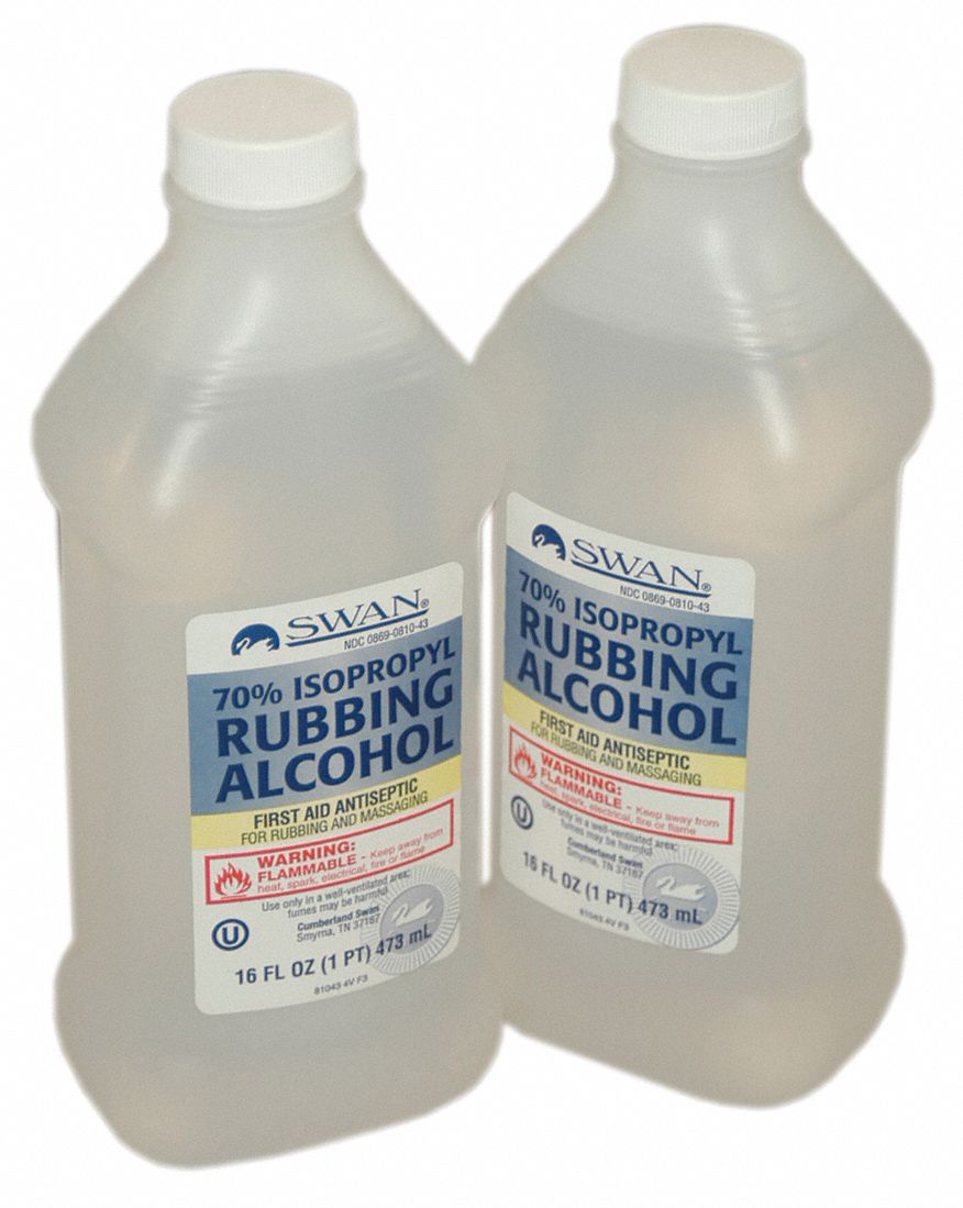 Rubbing Alcohol, Liquid Solution, Bottle, 16.000 oz, 16 oz - Grainger
