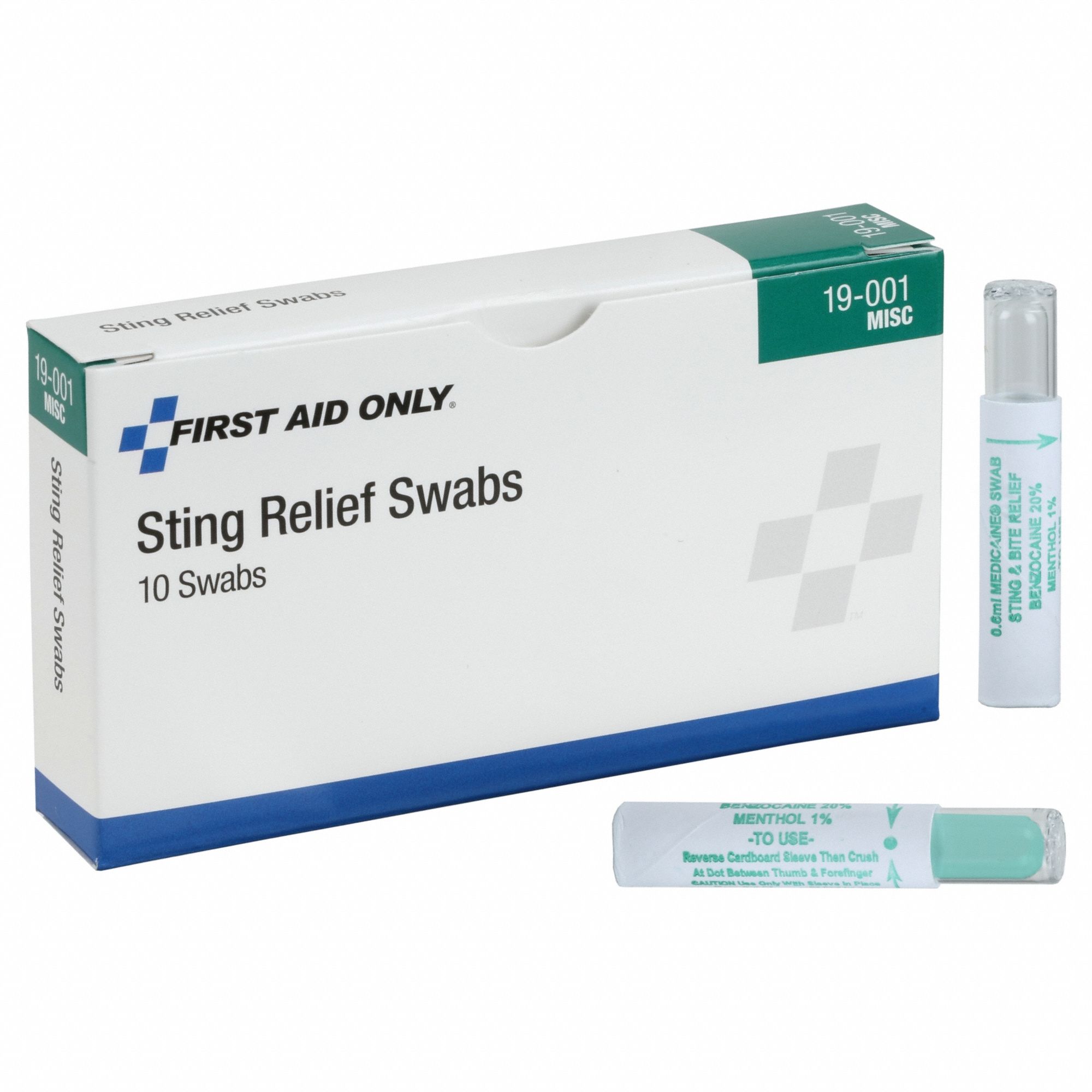 FIRST AID ONLY, Benzocaine, Swab, Bite/Sting Relief - 39N930|19-001 ...