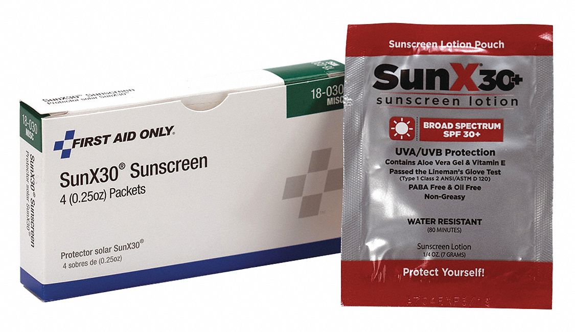FIRST AID ONLY, 30 SPF, Lotion, Sunscreen - 39P063|18-030 - Grainger
