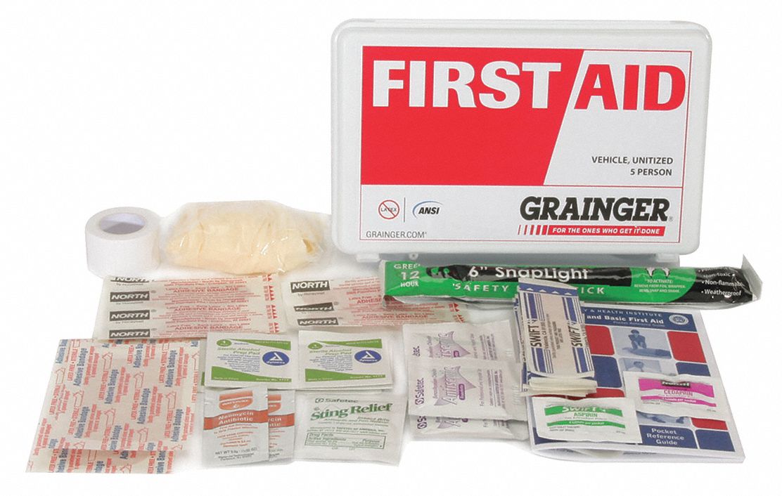 First Aid Kit, Kit, Nylon, General Purpose, 5 People Served per Kit ...