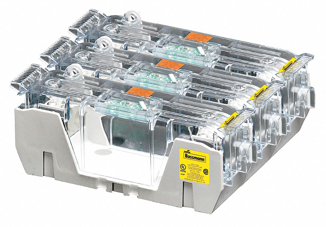 BUSSMANN, Fits Industrial Fuse Type, 3 Poles, Fuse Block - 39P339 ...