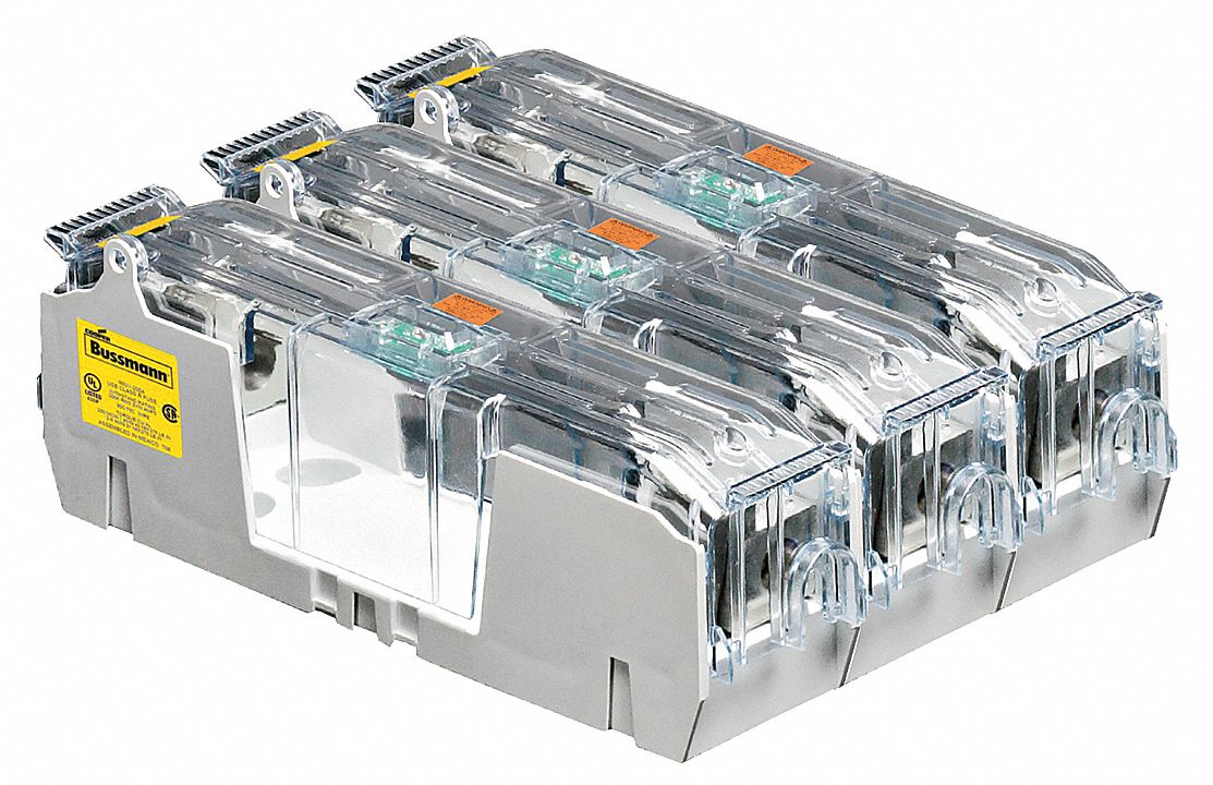 BUSSMANN, Open Block Design, 3 Pole, Fuse Block - 39P371|HM60200-3CR - Grainger