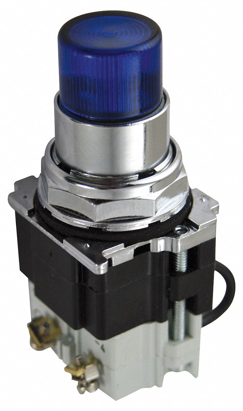 EATON, 30 mm Panel Mounting Size, Blue, Pilot Light - 39P718 ...