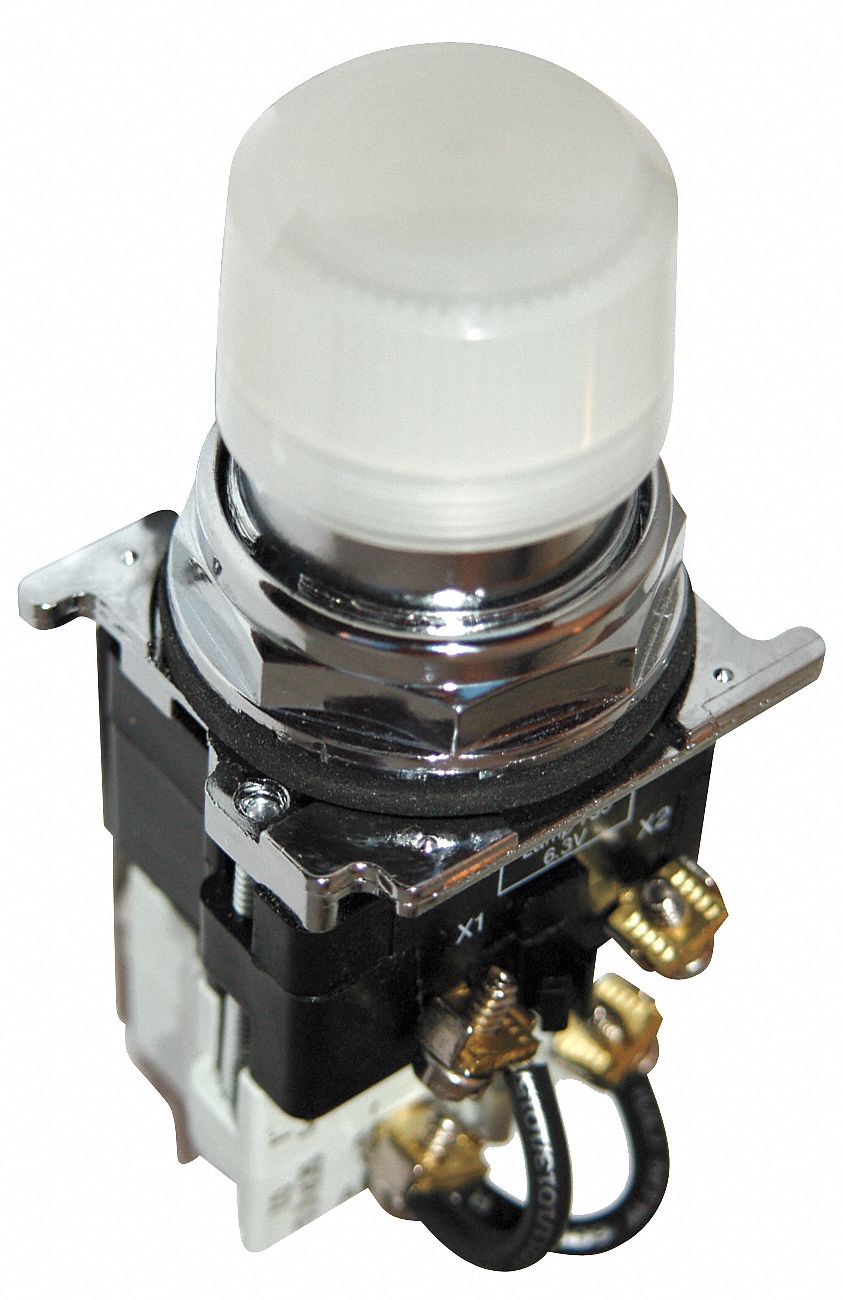 EATON, 30 mm Panel Mounting Size, White, Pilot Light - 39P725 ...