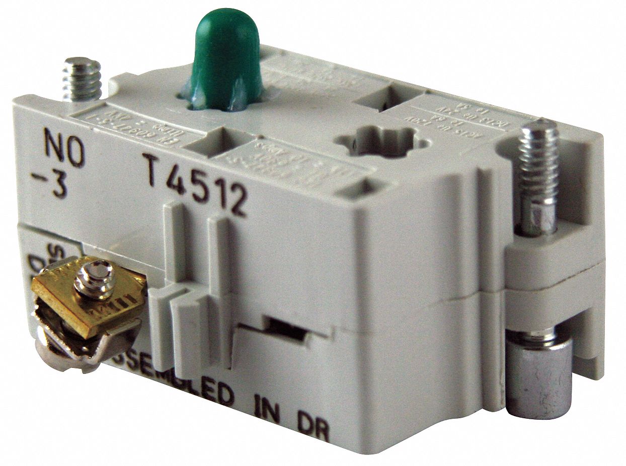 EATON Contact Block, 30 mm, 1NO Contact Form, 10A @ 660V AC/DC Contact ...