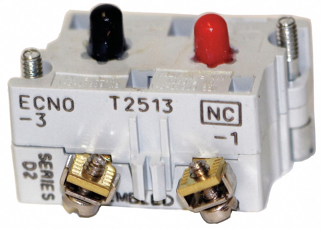 EATON, 30 mm Panel Mounting Size, 1NO Early Close/1NC, Contact Block ...