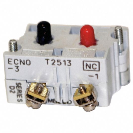 EATON, 30 mm Panel Mounting Size, 1NO Early Close/1NC, Contact Block ...