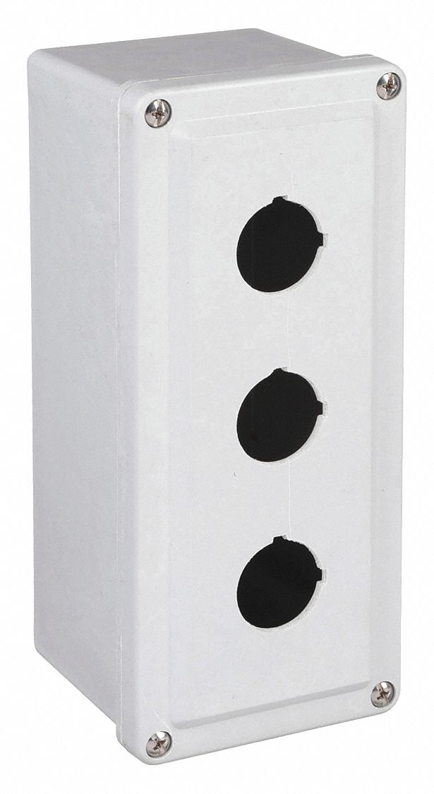 EATON, 30mm, 3 Holes, Push Button Enclosure - 39R231|E34N53 - Grainger