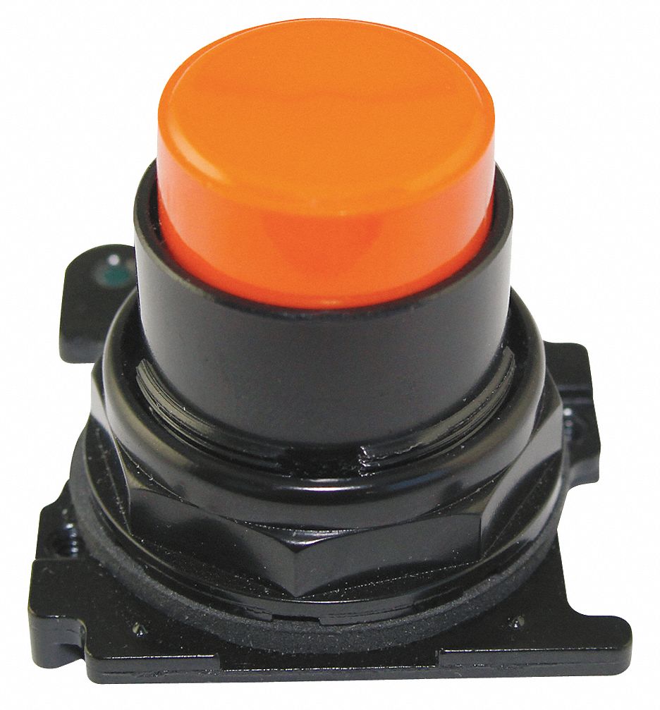 EATON Push Button Operator, Metal, Momentary Push, Orange, 12, 13, 3 ...