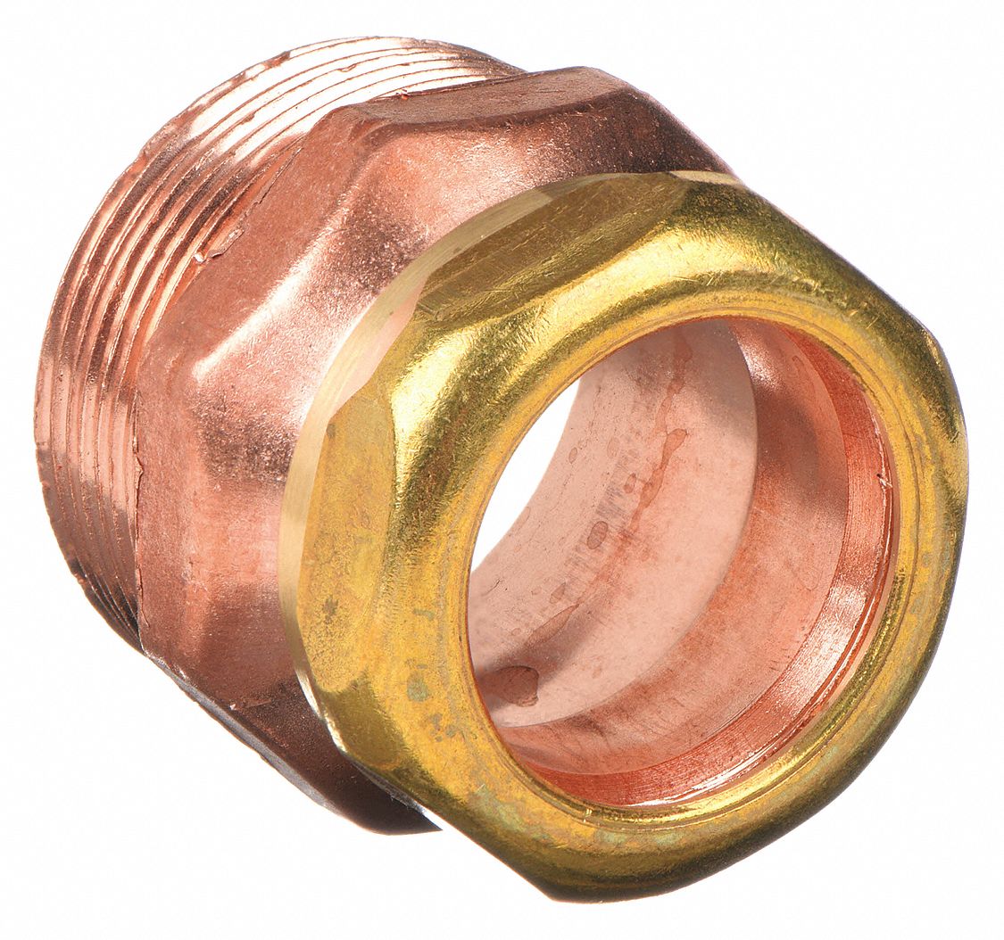 NIBCO, 1 1/2 in Pipe x 1 1/2 in CTS, MNPT x Compression, Sweat Fitting ...