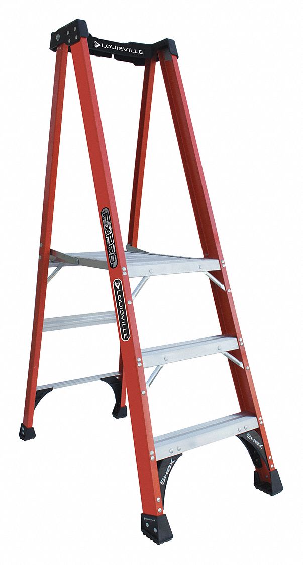 LOUISVILLE Fiberglass Platform Stepladder 5 Ft 8 In Ladder Height 2