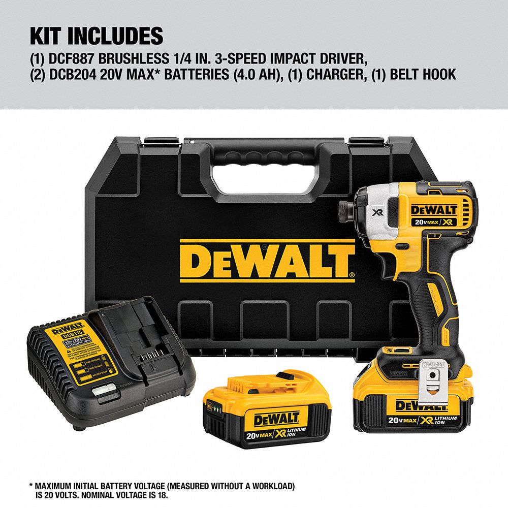 DEWALT Impact Driver: 1,825 in-lb Max. Torque, 3,250 RPM Free Speed ...