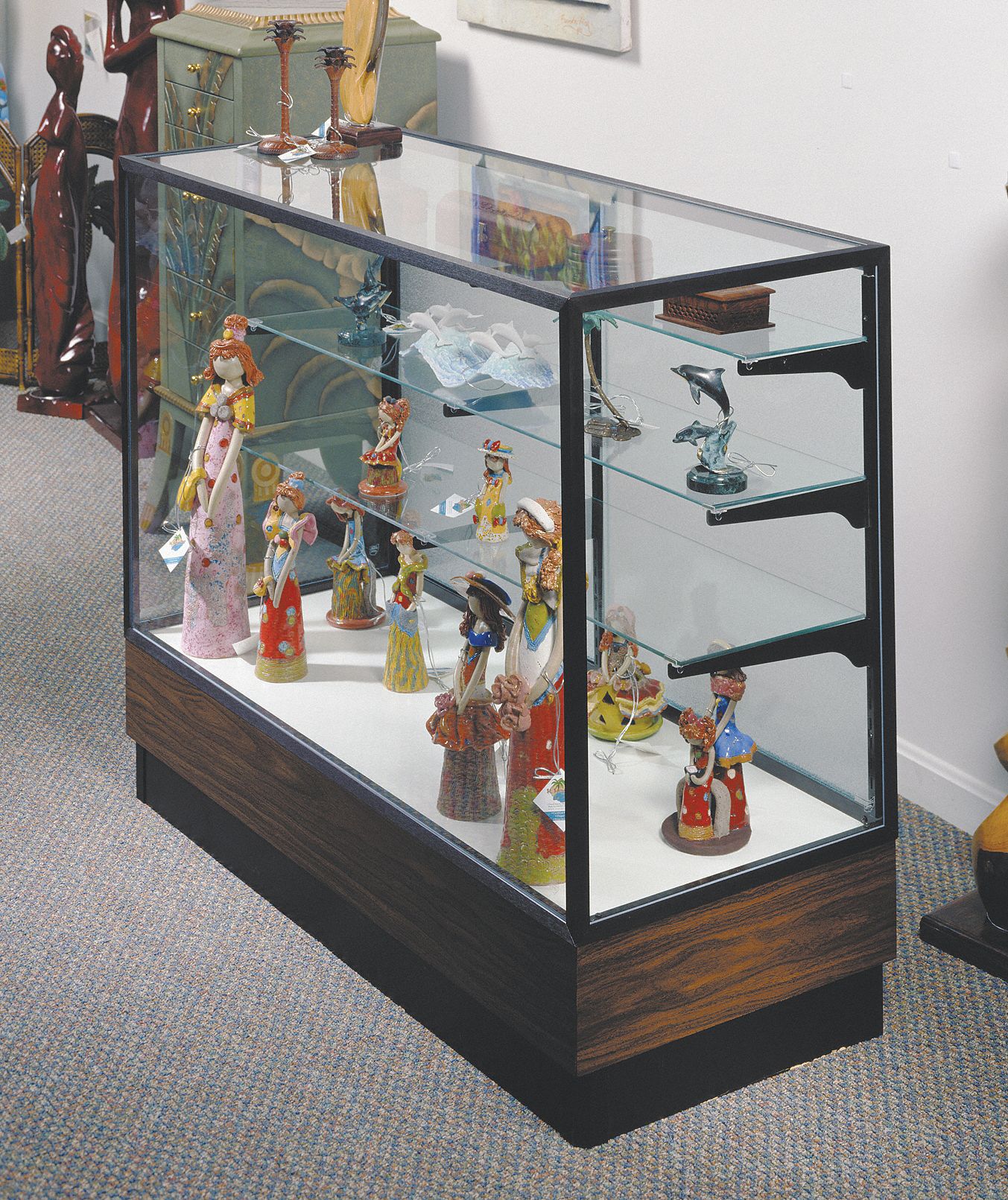 Display Case,40x72x20,Walnut - Grainger