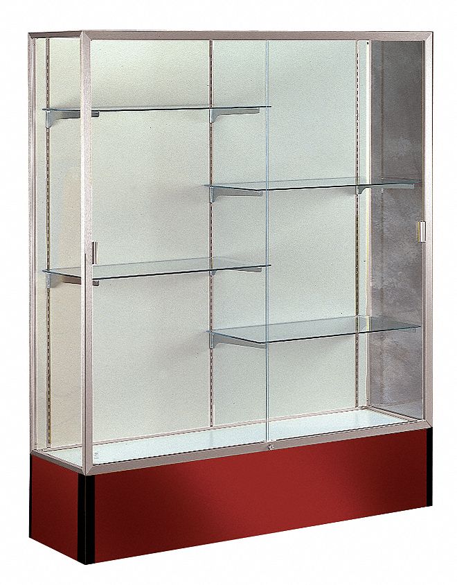 Display Case,72x48x16,Maroon - Grainger