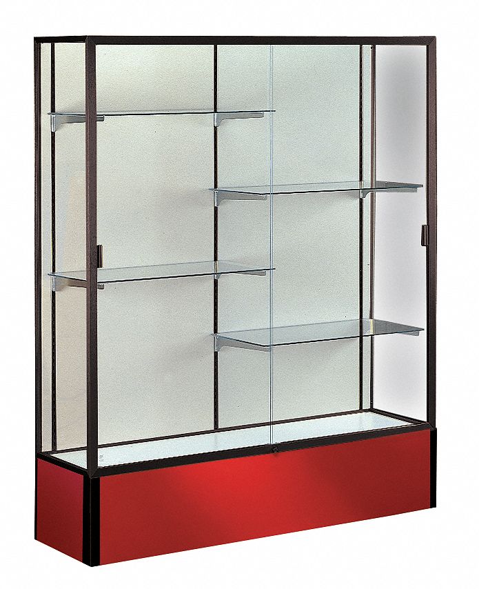Display Case,72x48x16,Red - Grainger