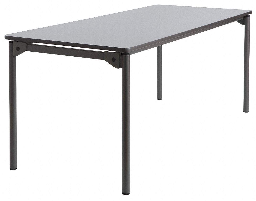 ICEBERG, Rectangle Table Shape, Gray Tabletop, Folding Table - 39T733 ...