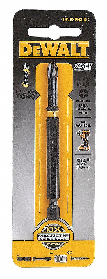 DEWALT INSERT BIT, PHILLIPS, FLEXTORQ, 3 1/2 IN, TIP SIZE #3 ...
