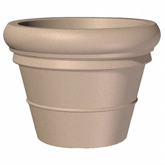 Circle, Beige, Planter Bollard - 39UM96|TF4117W22 - Grainger