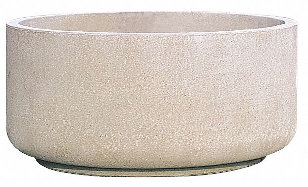 Circle, Beige, Planter Bollard - 39UN13|TF4135W22 - Grainger