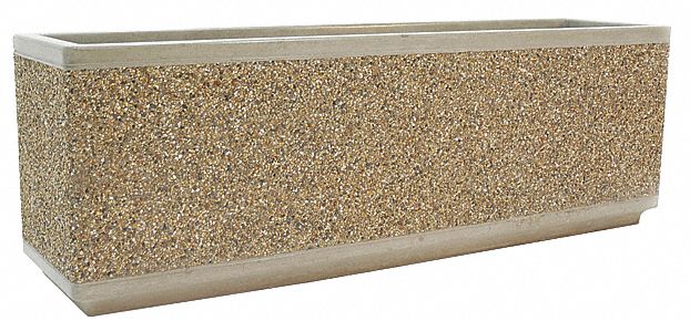 Rectangle, Beige, Planter Bollard - 39UN30|TF4170W22 - Grainger