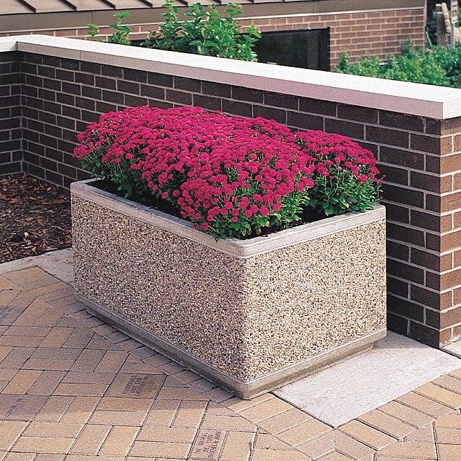 Rectangle, Beige, Planter Bollard - 39UN32|TF4175W22 - Grainger