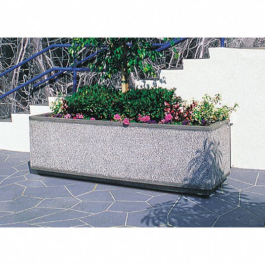 Rectangle, Beige, Planter Bollard - 39UN35|TF4180W22 - Grainger