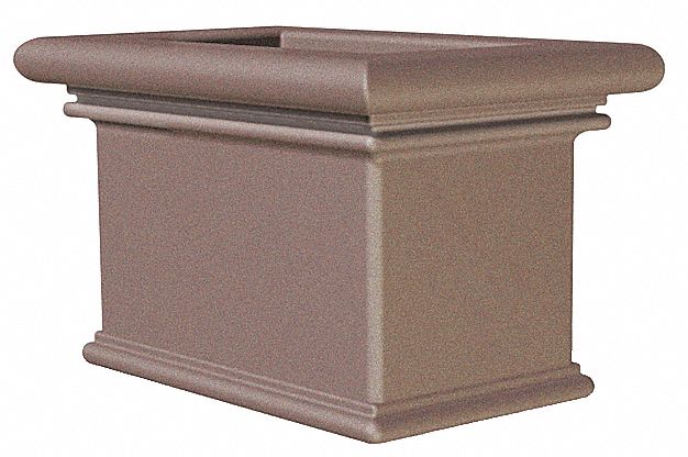 Rectangle, Beige, Planter Bollard - 39UN42|TF4192W22 - Grainger