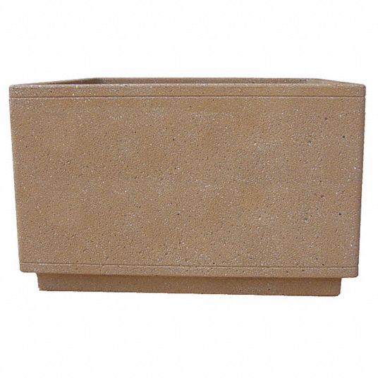 Square, Beige, Planter Bollard - 39UN50|TF4205W22 - Grainger