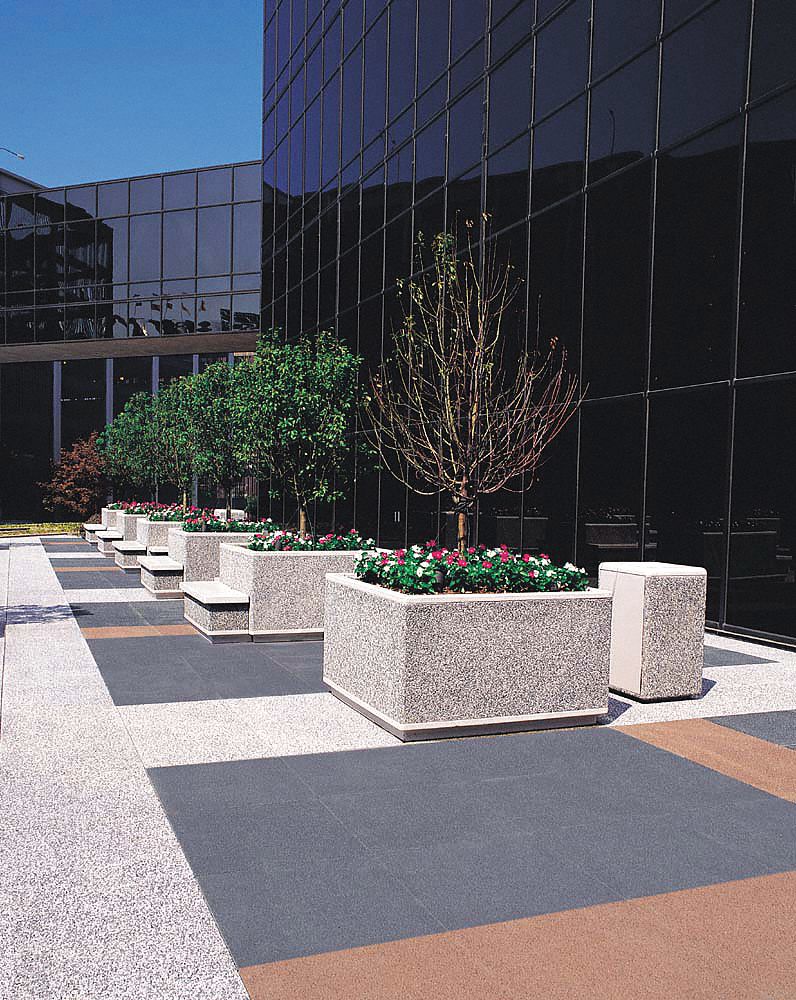 Square, Beige, Planter Bollard - 39UN57|TF4214W22 - Grainger