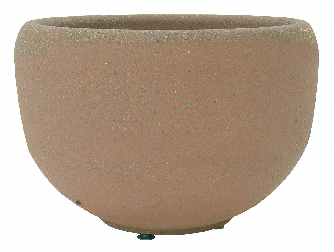 Circle, Beige, Planter Bollard - 39UN92|TF4352W22 - Grainger