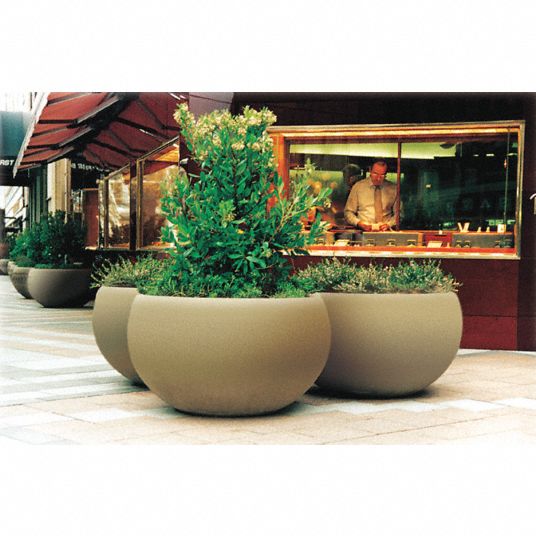 Circle, Beige, Planter Bollard - 39UN94|TF4354W22 - Grainger