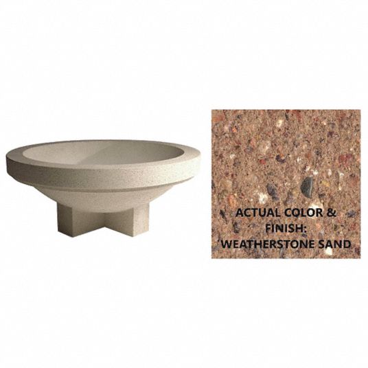 Circle, Beige, Planter Bollard - 39UP06|SL4034W22 - Grainger