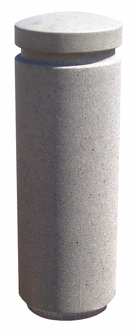 Round Shape, Gray, Decorative Bollard - 39UP53|TF6021W22 - Grainger