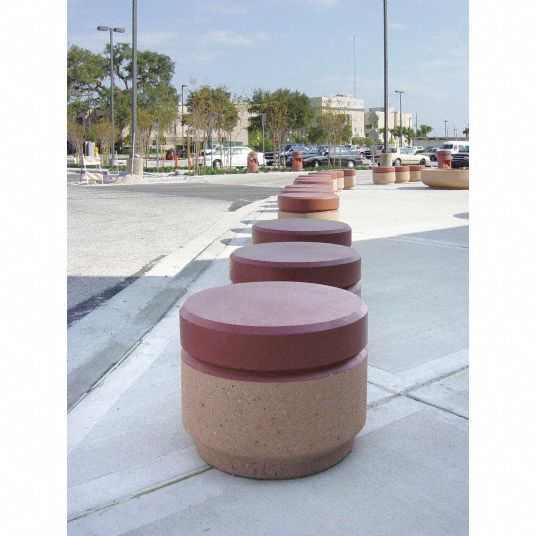 Round Shape, Beige, Decorative Bollard - 39UP91|TF6082W22 - Grainger