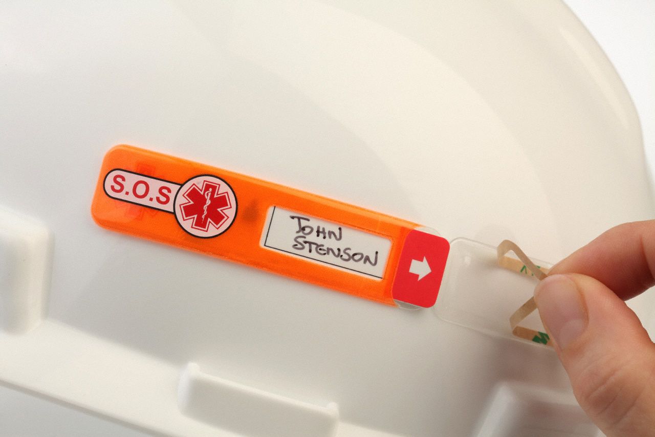 VITAL ID Hard Hat I.D. Global Standard: 3/4 in Ht, 3 3/8 in Wd, Hard ...