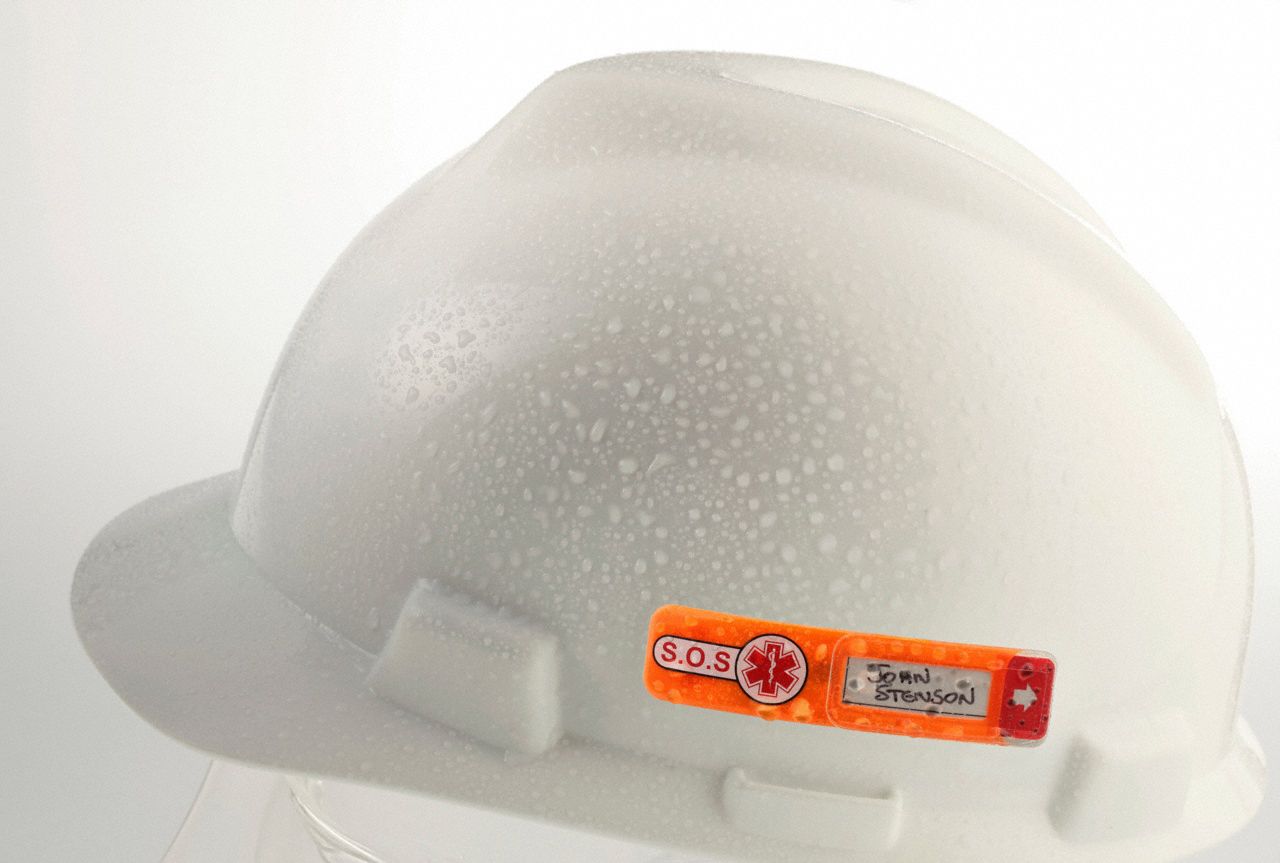 VITAL ID Hard Hat I.D. Global Standard: 3/4 in Ht, 3 3/8 in Wd, Hard ...