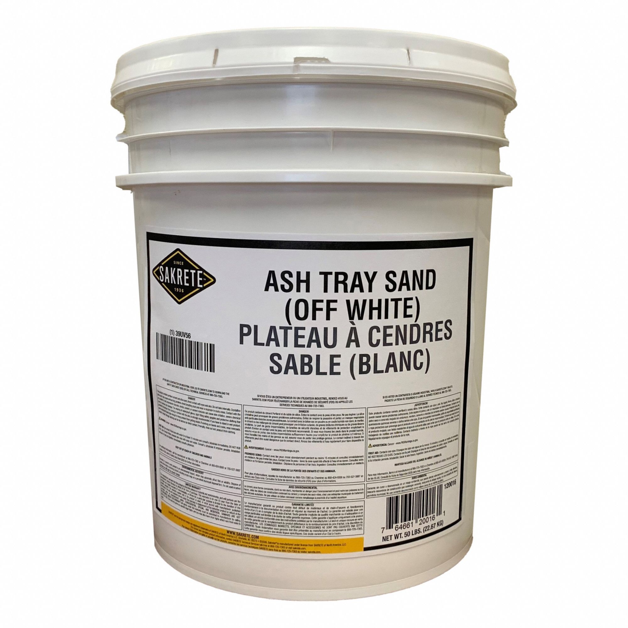 SAKRETE, White, Ashtray Sand - 39UV56|120016 - Grainger