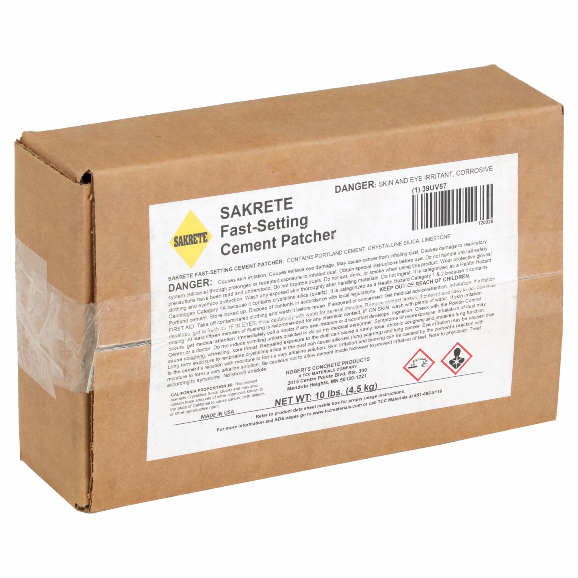 SAKRETE, Fast Setting, Cement, Concrete Repair Compound - 39UV57|120028 - Grainger