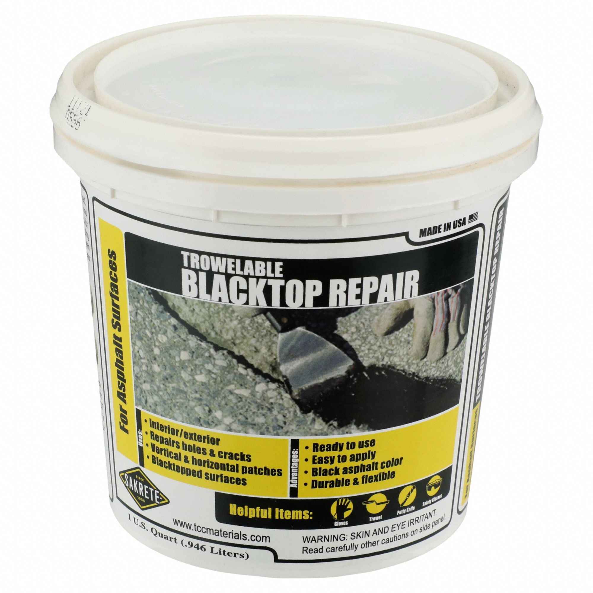 SAKRETE, Trowelable Blacktop Repair, Limestone Asphalt Mix, Asphalt ...