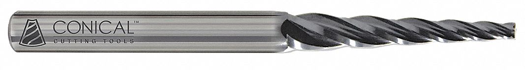 CONICAL TOOL, Carbide, 3 Flute, Tapered End Mill - 39UX26|AX-1221C ...